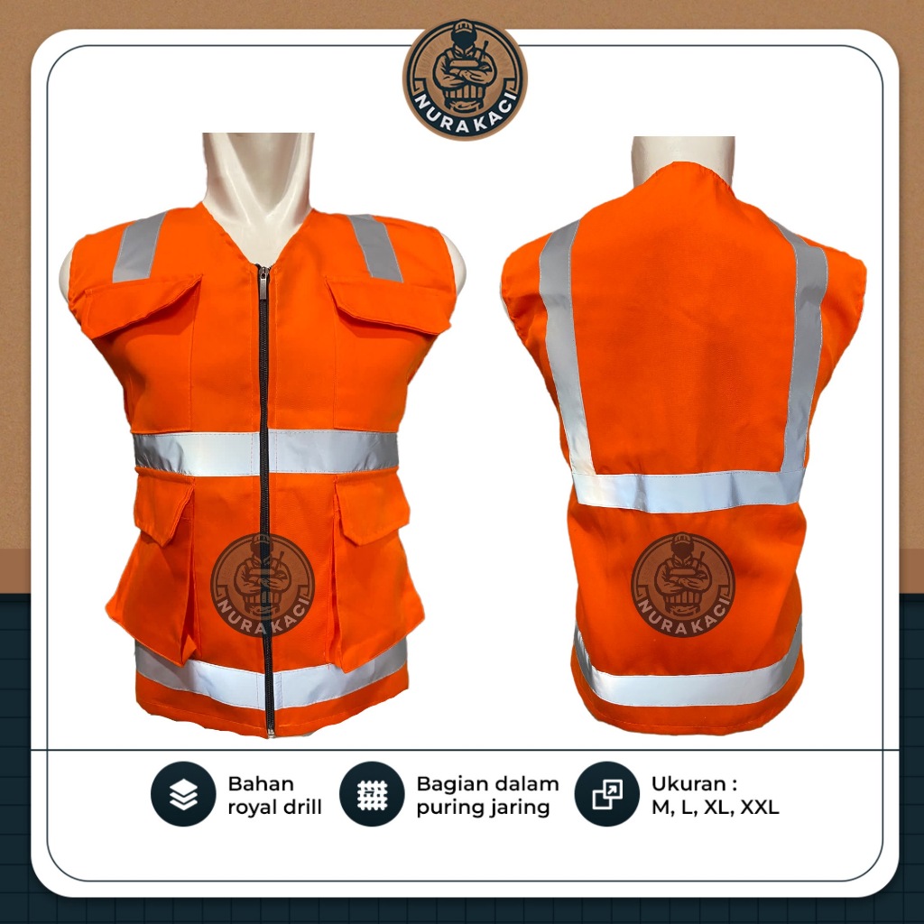Jual Gratis Logo Rompi Safety Vest K3 Royal Driil Keselamatan Kerja ...