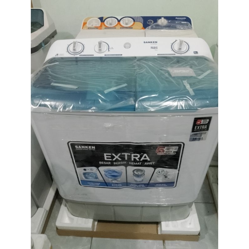 Jual SANKEN Mesin Cuci Dua Tabung / Semi Auto 9 Kg TW-9220 BU ...