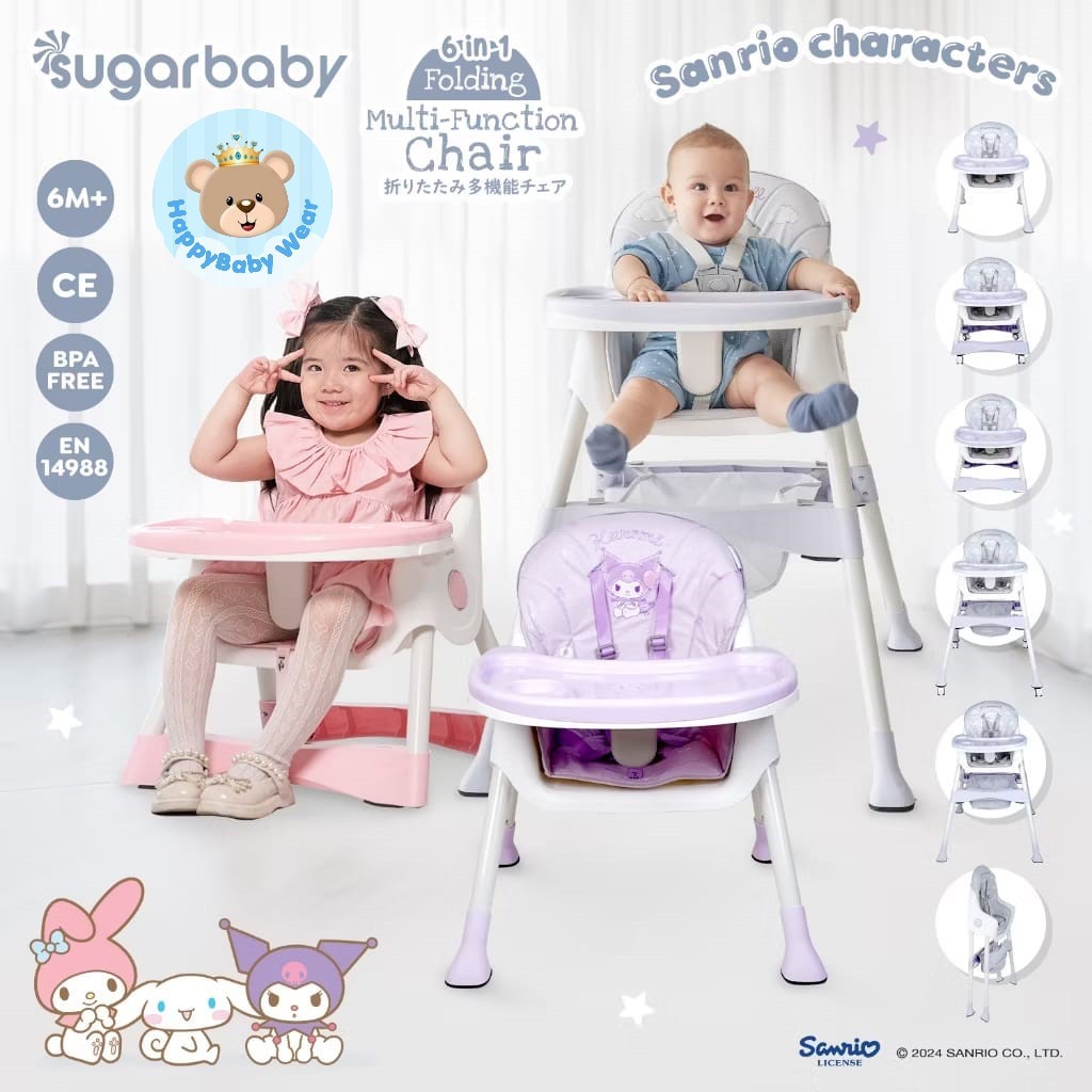 Jual SugarBaby 6-in-1 Folding Multi-Function Chair Sanrio Collection | Kursi Bayi / Kursi Makan ...