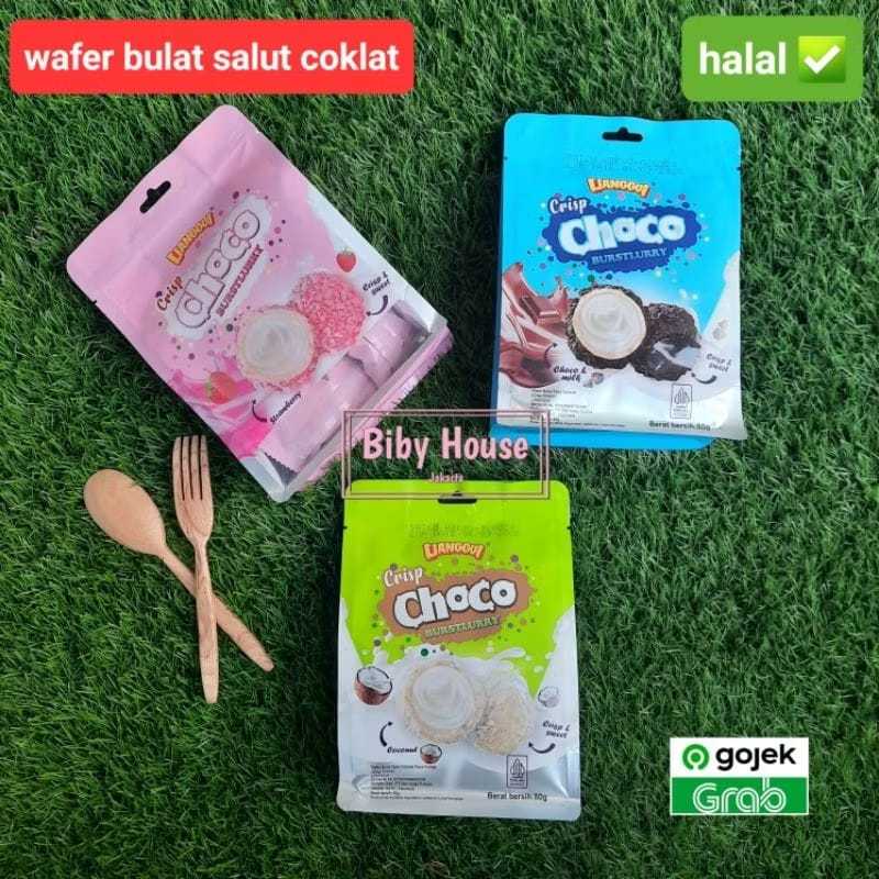 Jual WAFER BULAT SALUT COKLAT LIANGGUI CRIPS CHOCO BURSTLURRY 80 gr ...