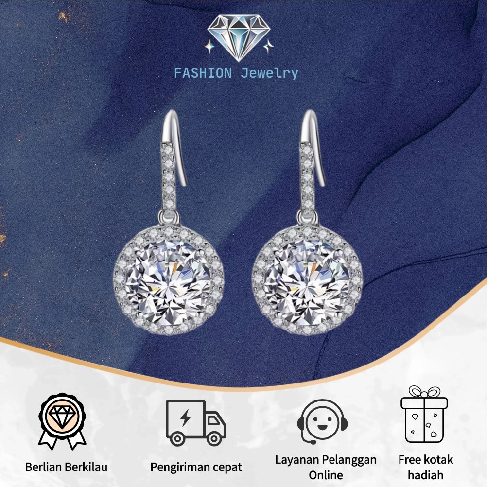 Jual 【Fashion Jewelry】Anting Berlian Wanita Sliver 925 Perak Memberikan ...