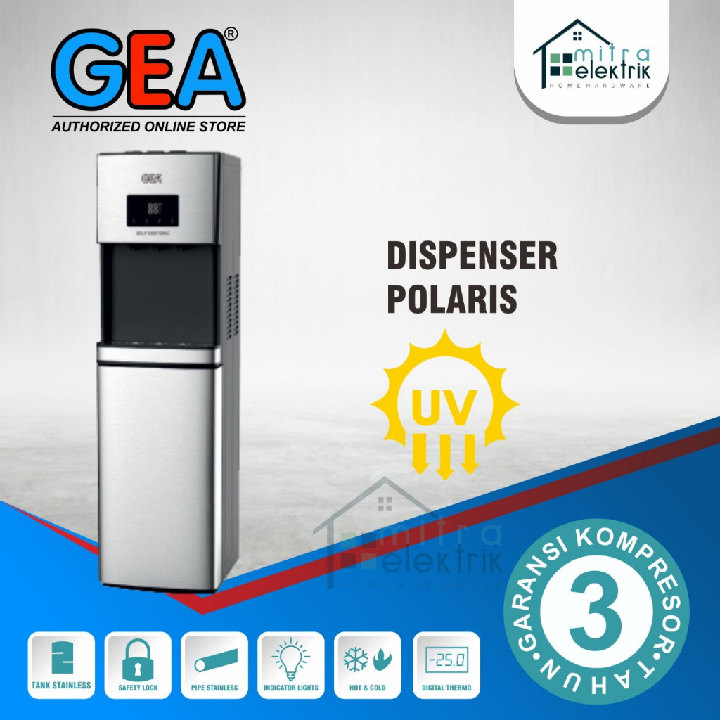 Jual Dispenser GEA Polaris Kompresor Galon Bawah With UV | Shopee Indonesia