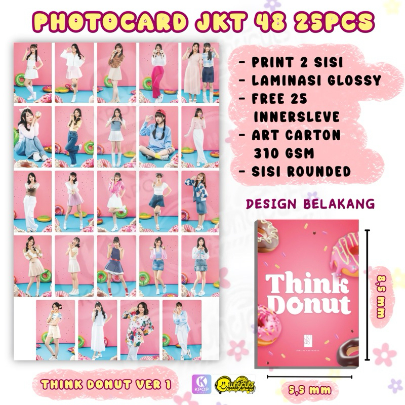 Jual PC Photocard Set JKT48 Think Donut isi 24pcs print 2 sisi laminasi glossy anti air tidak ...
