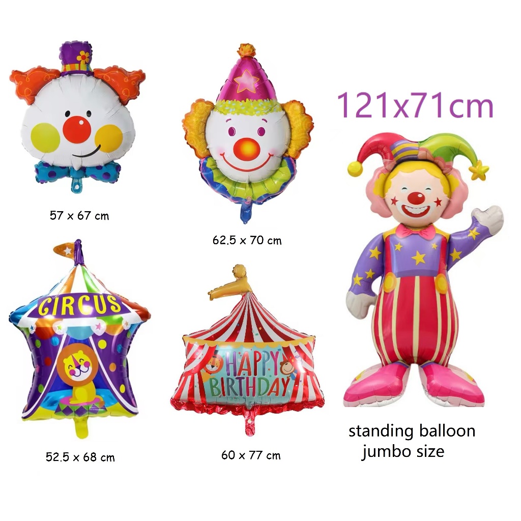 Jual Foil balloon circus dome carnival clown balon tema sirkus badut ...