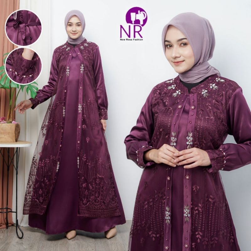 Jual Febyan Dress Series With Beads / Gamis Brukat Tule Rompi / Gamis ...