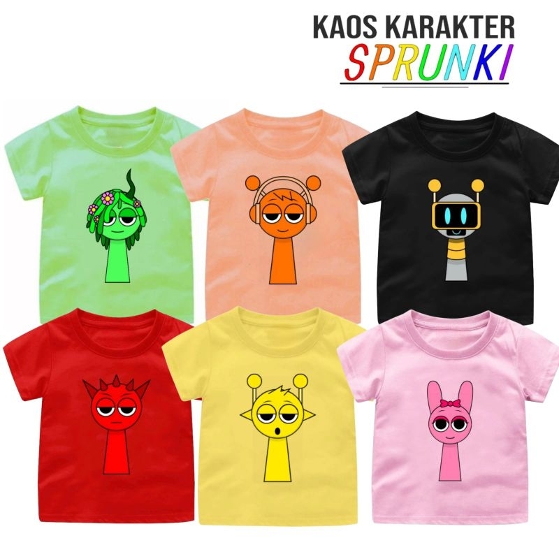 Jual Baju Kaos Atasan Anak Karakter Incredibox Sprunki,VINERIA,SIMON ...