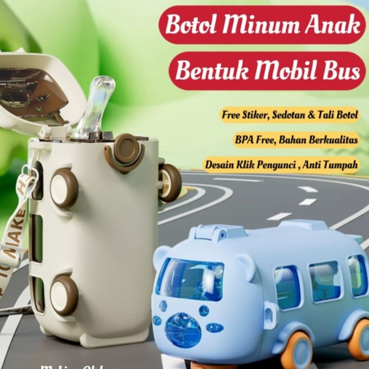 Jual Klik Pesan Botol Air Minum Anak Bentuk Bus 55ml Botol Minum Anak ...
