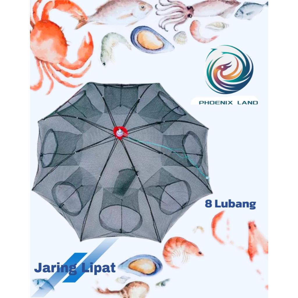 Jual Jaring ikan Perangkap Bubu Payung 8 Lubang Jala Udang Kepiting ...