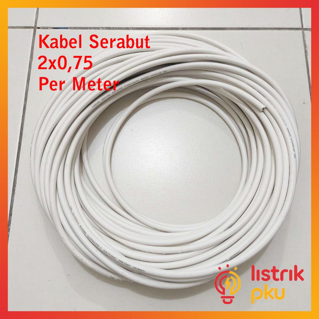Jual Kabel Listrik 2x0.75 / 2x1,5 Kabel Tembaga Serabut Meteran SNI | Shopee Indonesia