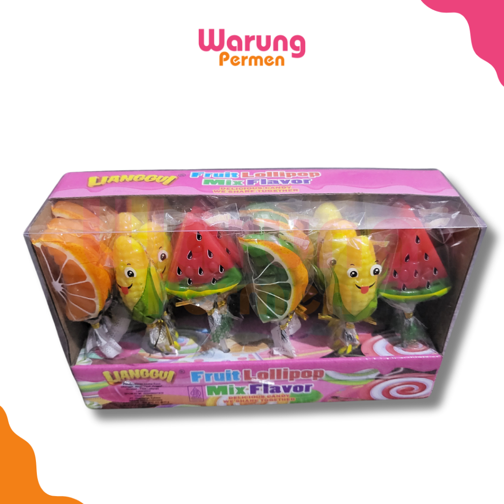 Jual Fruit Lollipop Mix Flavor / Permen Keras Karakter Lucu Lianggui ...
