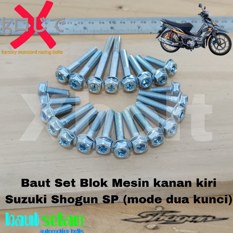 Jual Baut Set Blok Mesin kanan kiri Suzuki Shogun SP 125 (mode dua kunci) | Shopee Indonesia