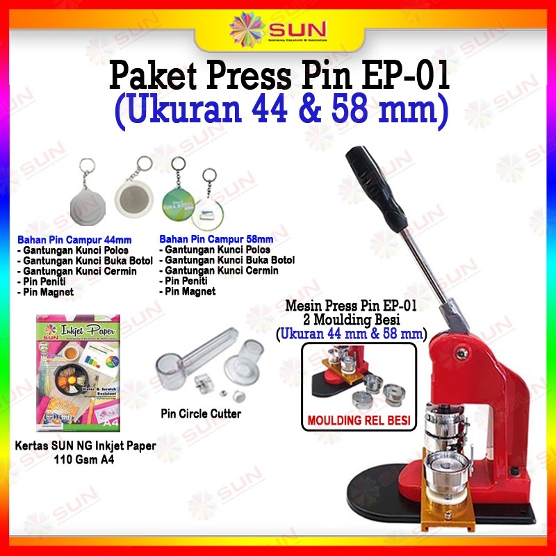 Jual Alat Mesin Press Pin EP-01 / Talent Moulding 44mm dan 58mm ...
