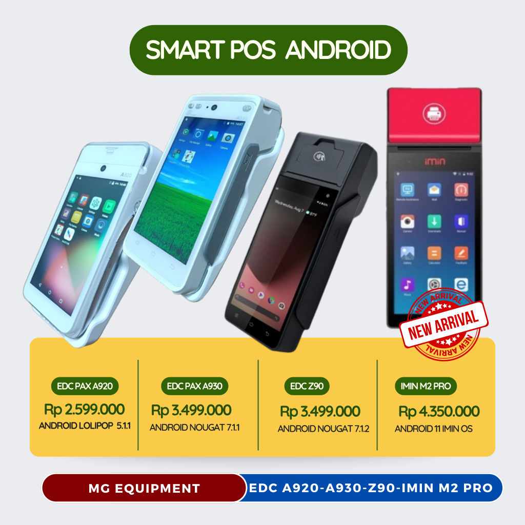 Jual Android EDC Mini PAX A920 A930 Z90 IMIN M2 PRO SPBU Digitalisasi ...