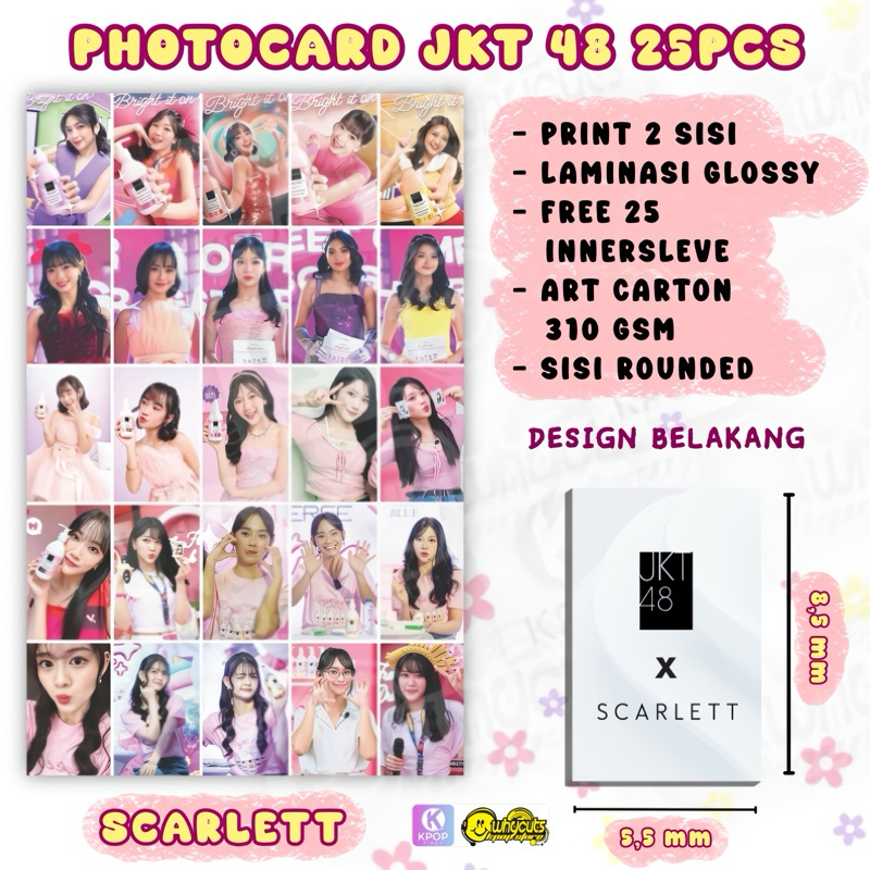 Jual [25PCS] PC Photocard Set JKT48 Scarlett print 2 sisi laminasi glossy anti air tebal ...