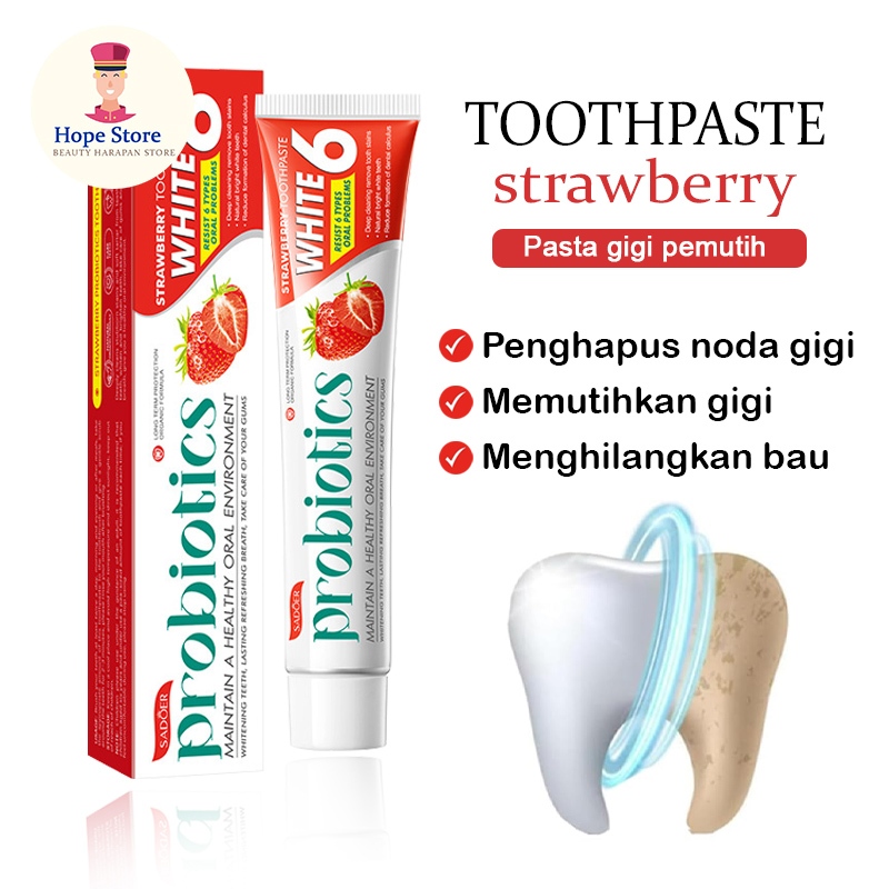 Jual Sadoer Pasta Gigi Probiotik Strawberry 100g / Odol Pemutih Gigi ...