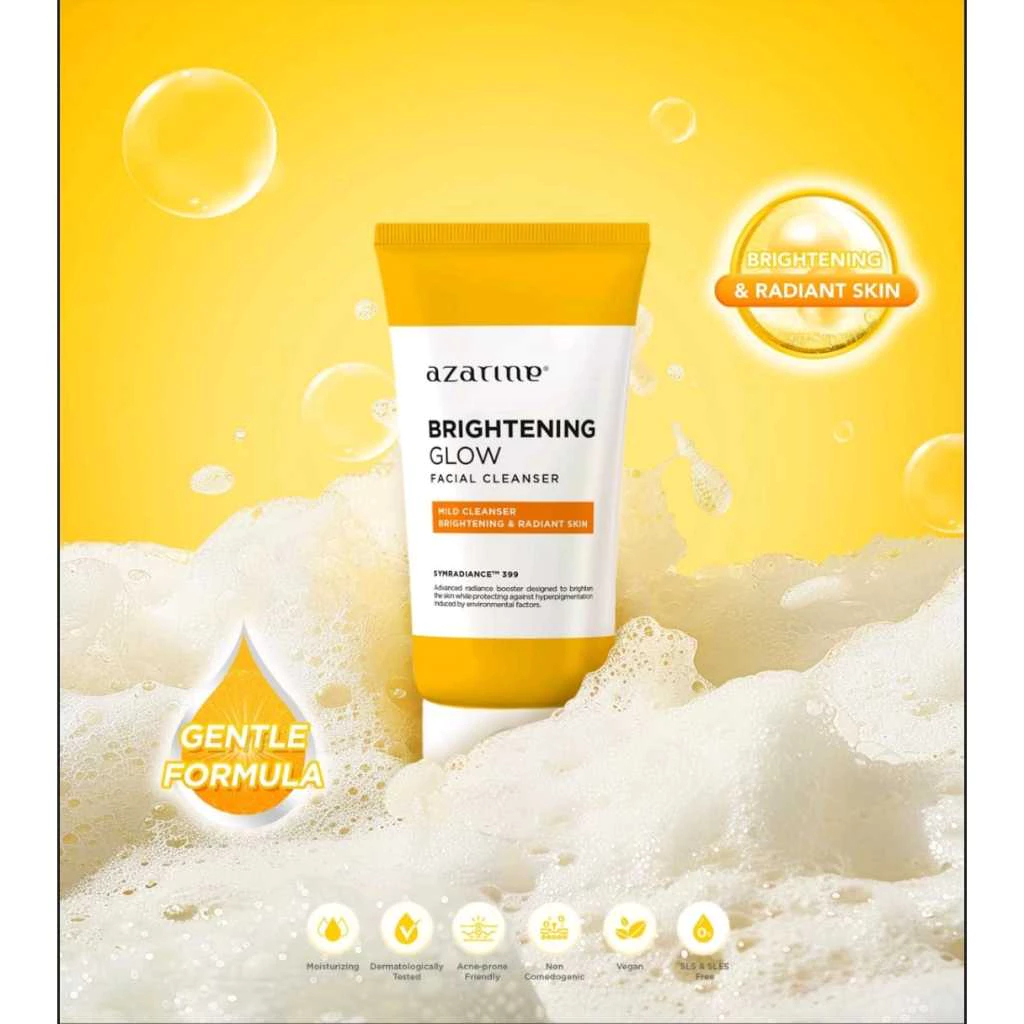 Jual Azarine Brightening Glow Facial Cleanser 60 ml | Shopee Indonesia