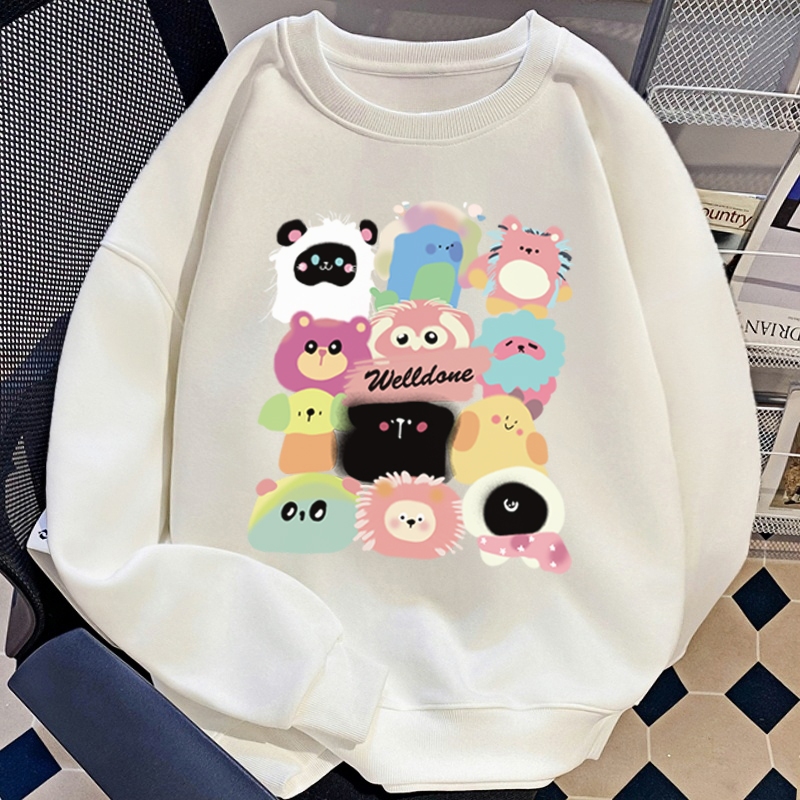 Jual Sweater longgar dengan atasan katun lengan panjang kasual bermotif ...