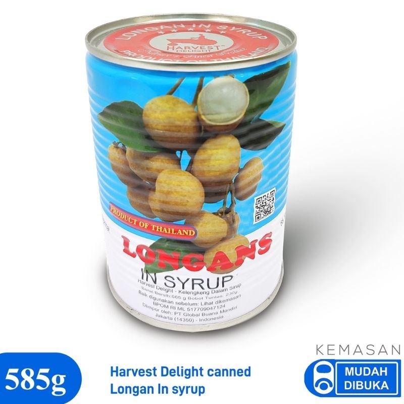 Jual Harvest delight Canned Longan in syrup Buah kelengkeng kaleng 565g ...