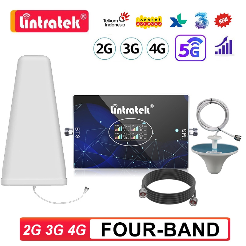 Jual Lintratek 5G 4G 3G 2G Penguat Seluler Repeater Sinyal 4G Modem Empat Band 850 900 1800 2100 ...