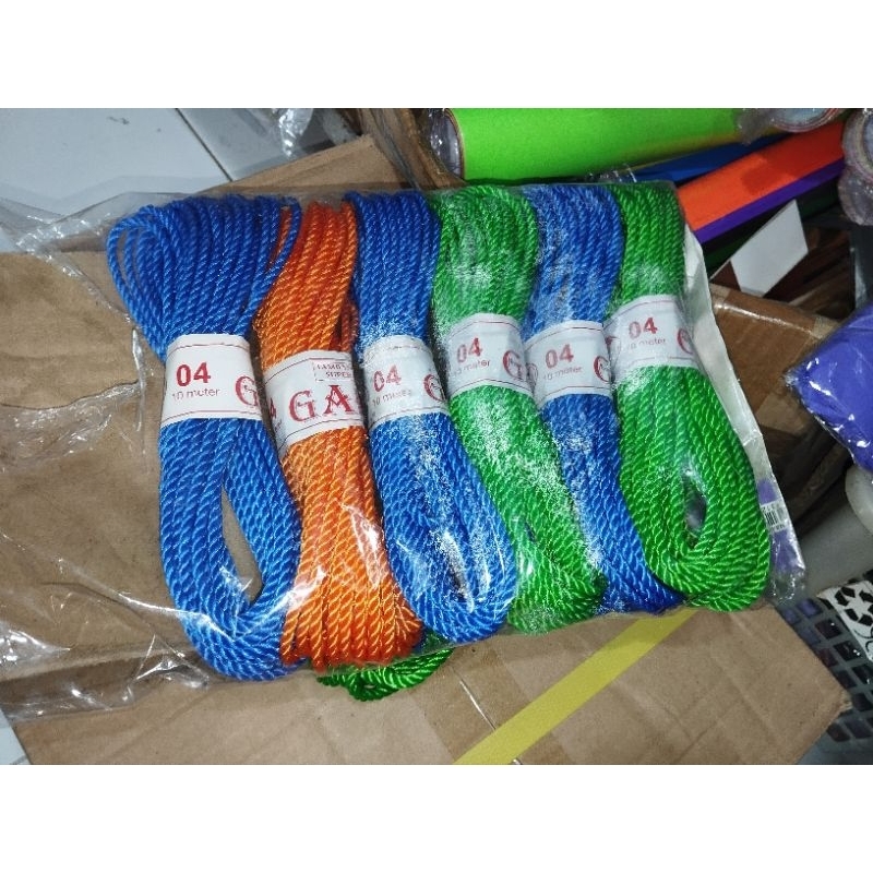 Jual (1ikat) tali tambang /tali jemuran/dadung/ tali ternak 4mm 10m ...