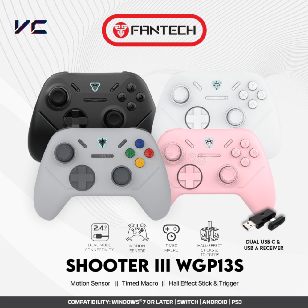 Jual Fantech WGP13S Shooter III 3 Gamepad Wireless 2.4G Anti-Drift Hall Effect Gyro USB-C WGP ...