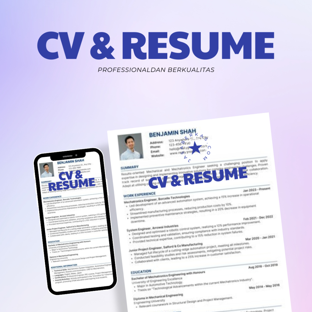 Jual CV Curriculum Vitae Paket Surat Lamaran Kerja CPNS ATS Friendly (Paket Surat Lamaran ...