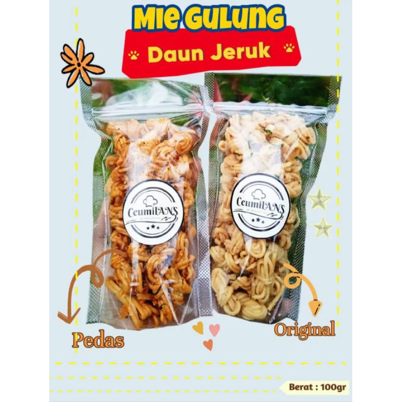 Jual 100gr - Mie gulung daun jeruk virall Ceumilans stik gu tulung mie ...