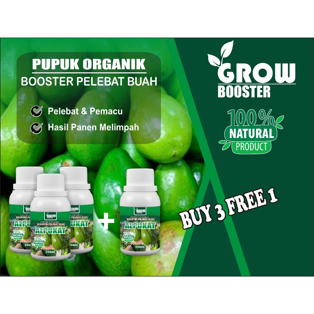 Jual Booster alpukat cair, pemicu berbuah, Pupuk Booster Alpukat Organik Perangsang Buah + Anti ...