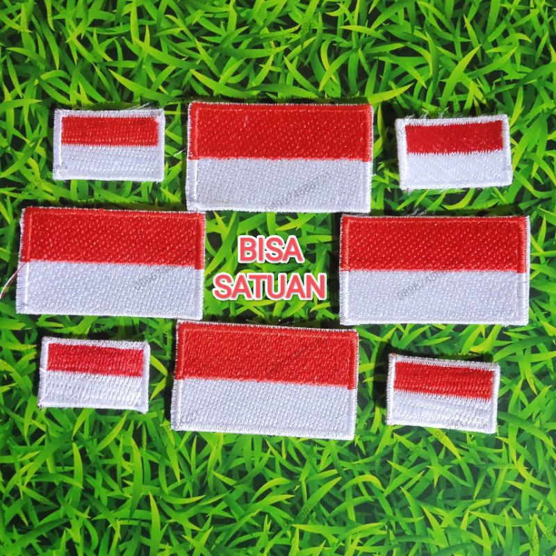 Jual BISA SATUAN bordir bet bendera Indonesia merah putih untuk seragam ...