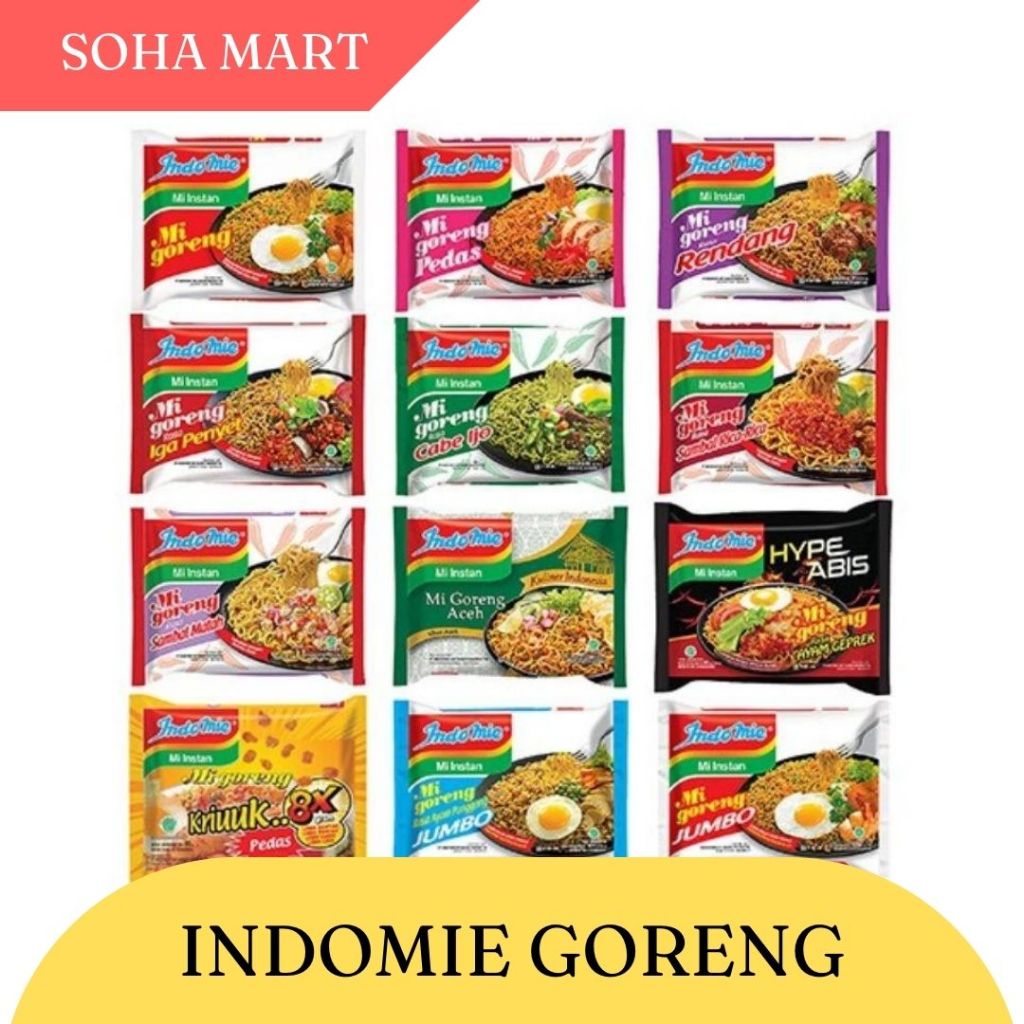 Jual Soha Mart Indomie goreng berbagai varian rasa | Shopee Indonesia
