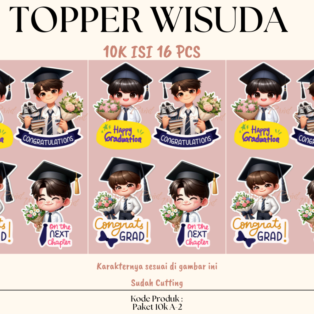 Jual 16PCS TOPPER WISUDA / Topper Wisuda Untuk Buket / Paket 10rb isi ...