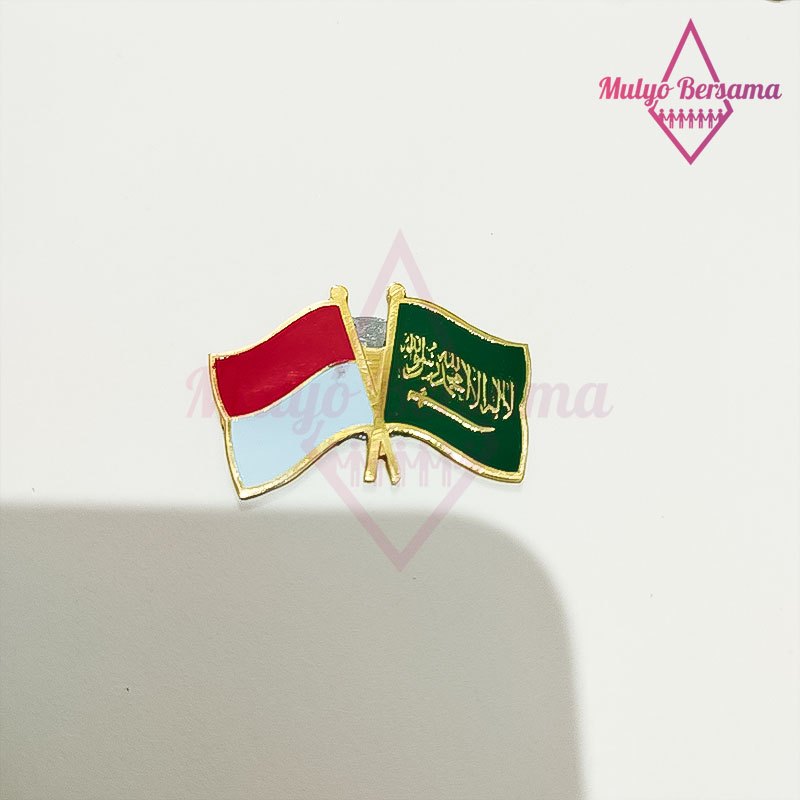 Jual Pin Bendera Persahabatan Indonesia Dan Arab Saudi Cross Flag Pin ...