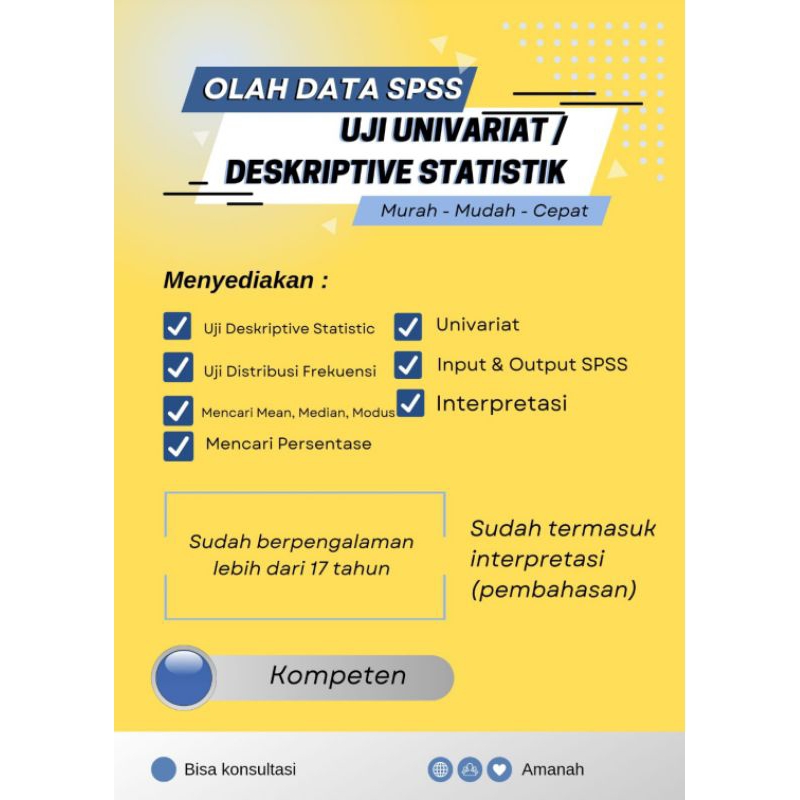 Jual Uji Univariat / Uji Distribusi Frekuensi / Uji Deskriptif / Olah Data Statistik / SPSS ...
