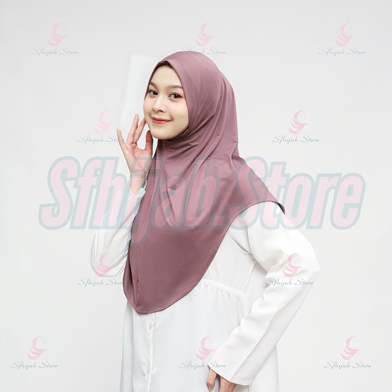 Jual Hijab Malay Dagu instan Oval Pinguin Jersey L | Shopee Indonesia