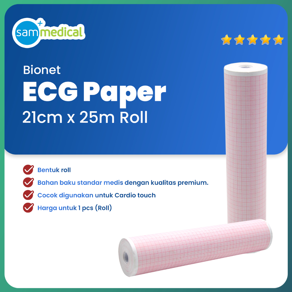 Jual Bionet Cardio Touch Kertas EKG / ECG Paper 21cm x 25m Roll ...