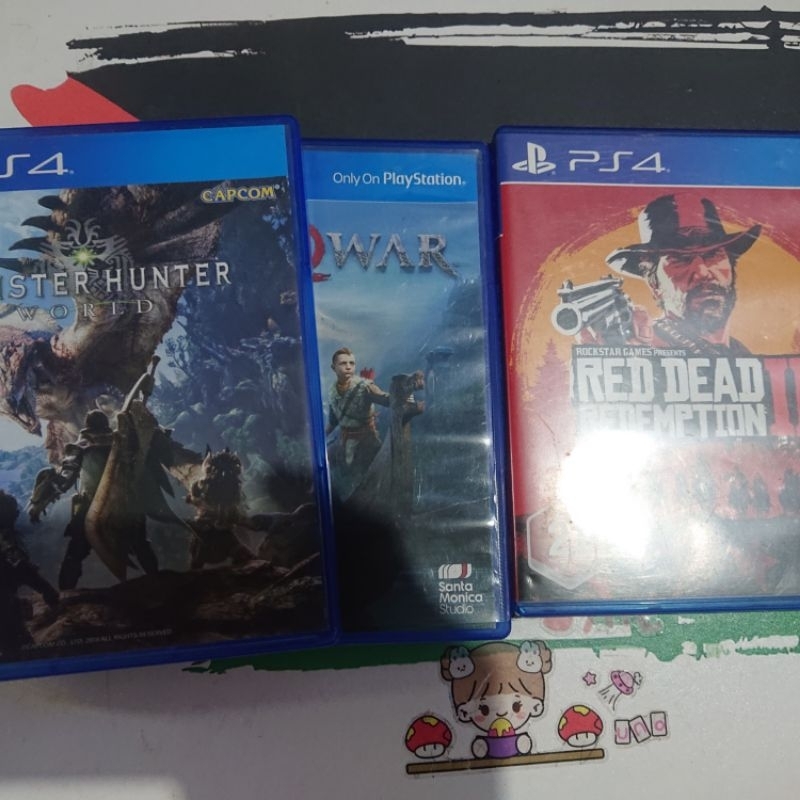 Jual kaset atau Disc Ps4 second, MHW, RDR2, GOW | Shopee Indonesia