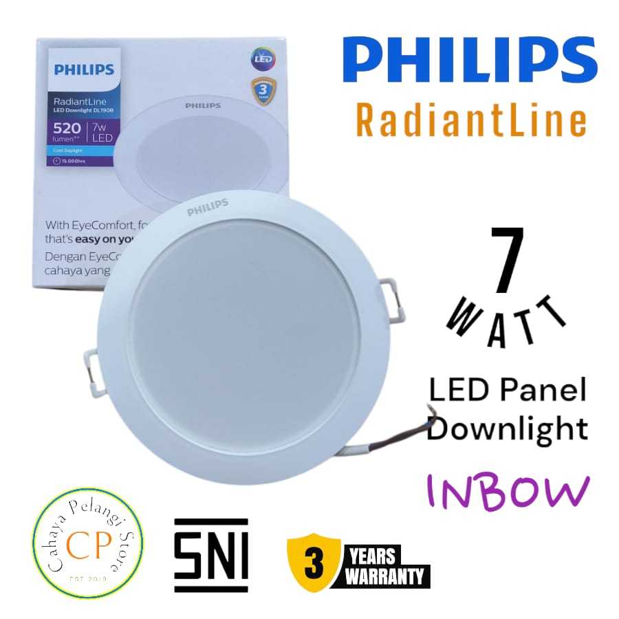 Jual PHILIPS Lampu LED Downlight 7 Watt 7w Inbow Radiantline DL190B D100 | Shopee Indonesia