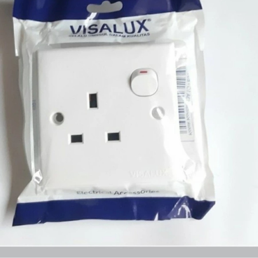 Jual STOP KONTAK AC 1G Tanam Socket AC Visalux SNI E3113A | Shopee ...