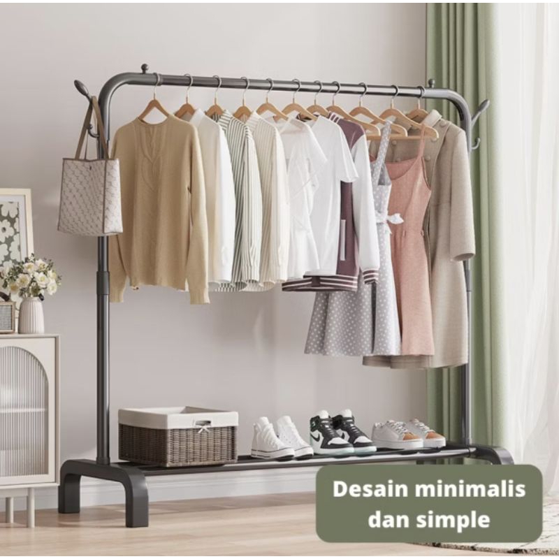 Jual (HANGER GAWANG SINGLE) stand hanger gantungan baju, topi & tas ...