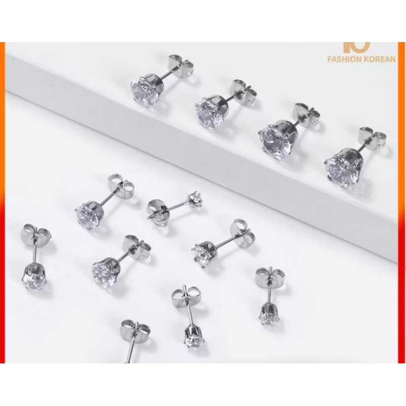 Jual Anting Titanium ( 1 PCS / 1 Anting )kristal TINDIK / Steel Real ...