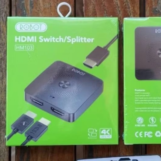 Jual ROBOT HM103 HDMI switch Splitter 2in1out 1in2out Bi-Direction 4k ...