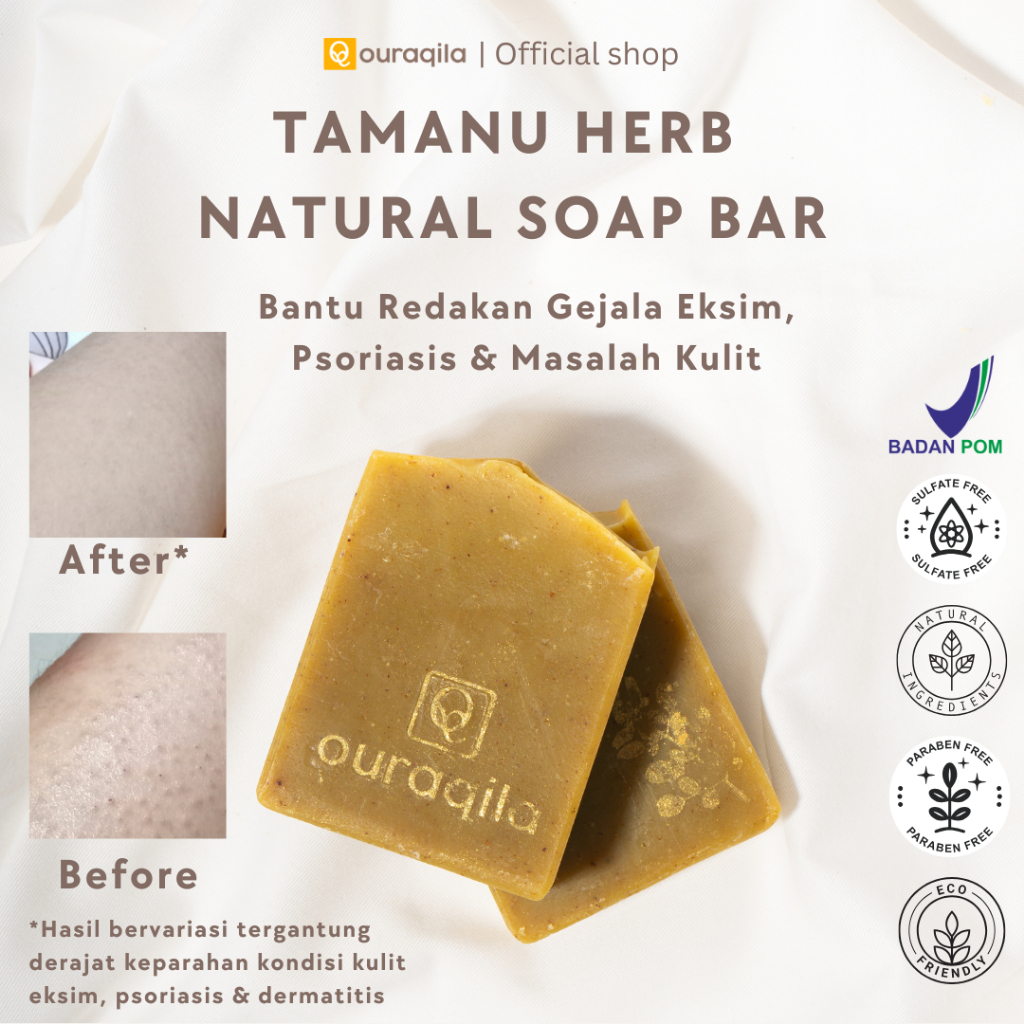 Jual Sabun Natural Soap Bar Bpom Premium Tamanu Herb Ouraqila Sabun ...