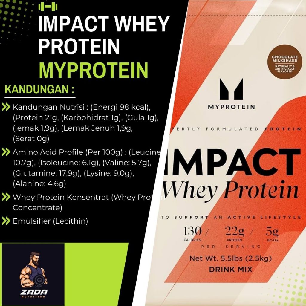 Jual Myprotein Impact Whey Protein 5,5lbs (Choco) Susu Protein Untuk ...