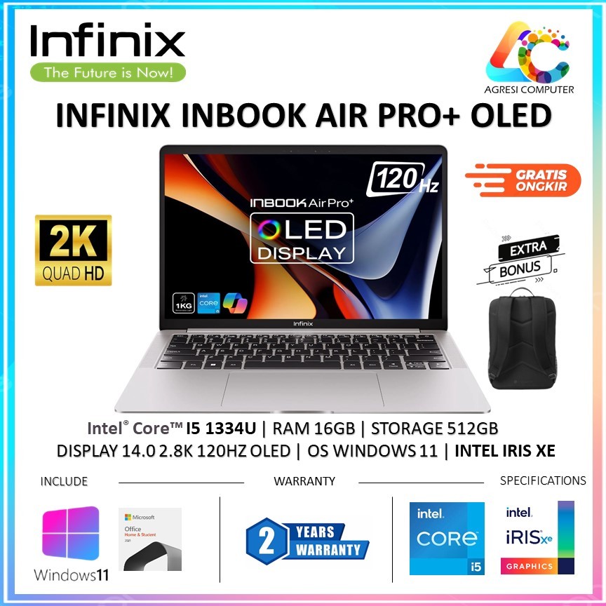 Jual Infinix Inbook Air Pro+ Oled i5-1334U RAM 16GB 512GB SSD 14.0" 2 ...