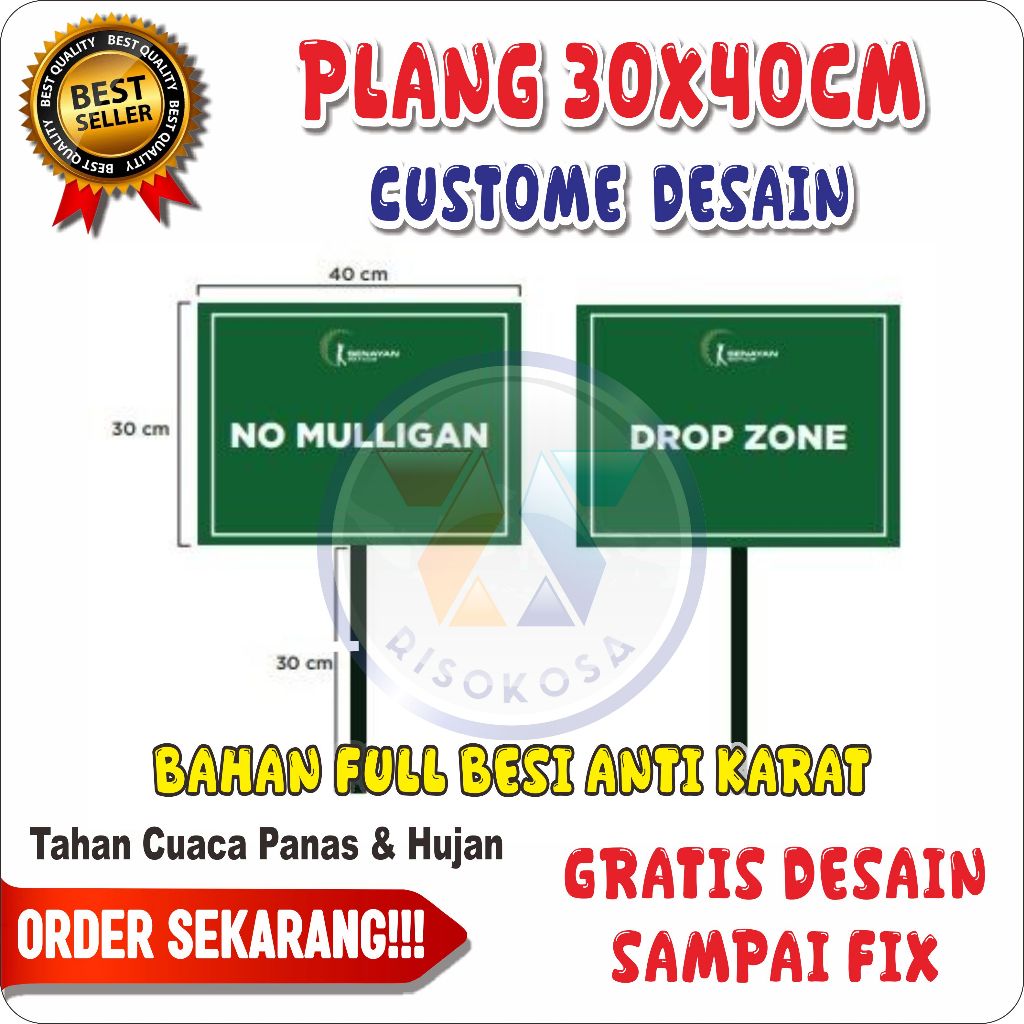 Jual PLANG 40x30CM + TIANG 3OCM CUSTOME DESAIN | Shopee Indonesia