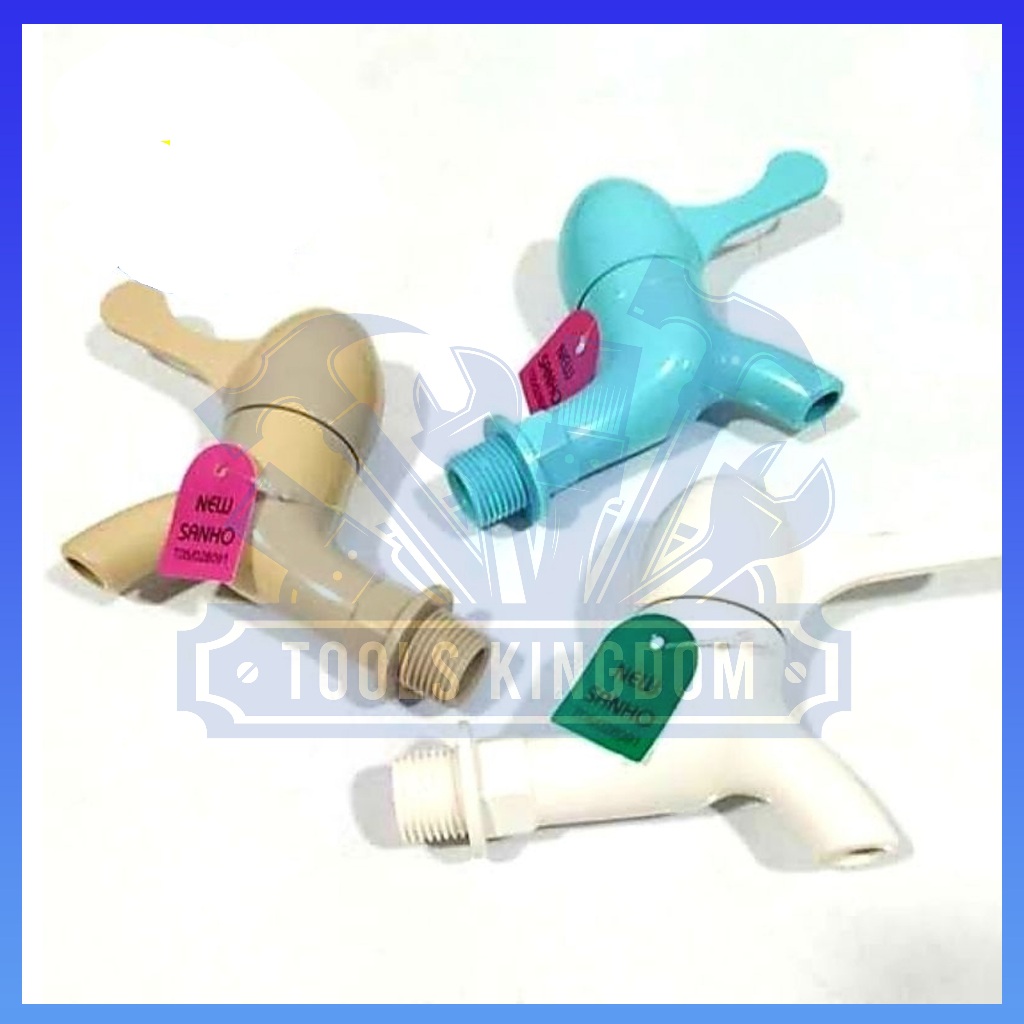 Jual Kran Pvc SANHO Engkol 3/4" -NEW SANHO Kran Pvc Engkol -Kran tembok ...