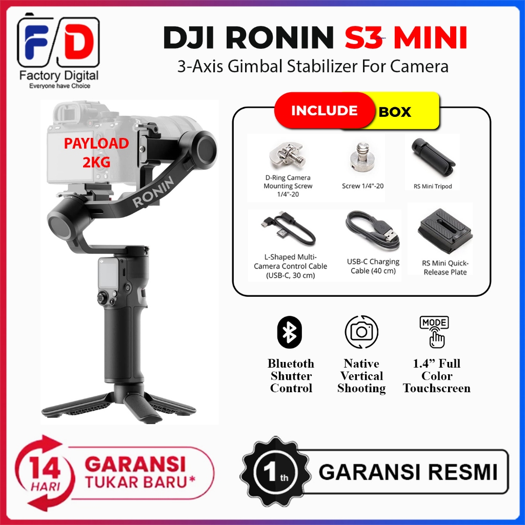 Jual DJI Ronin S3 Mini 3-Axis Gimbal Stabilizer for Cameras | Shopee ...