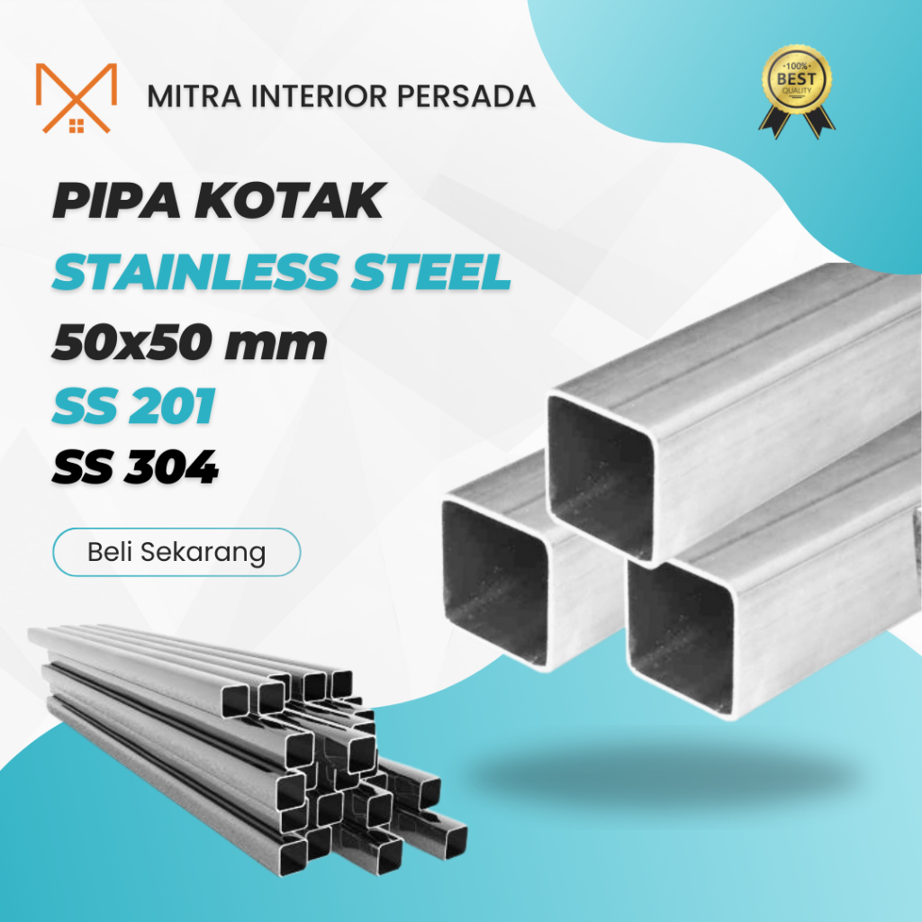 Jual PIPA KOTAK STAINLESS / PIPA HOLLOW STAINLESS STEEL 50X50 mm TEBAL ...