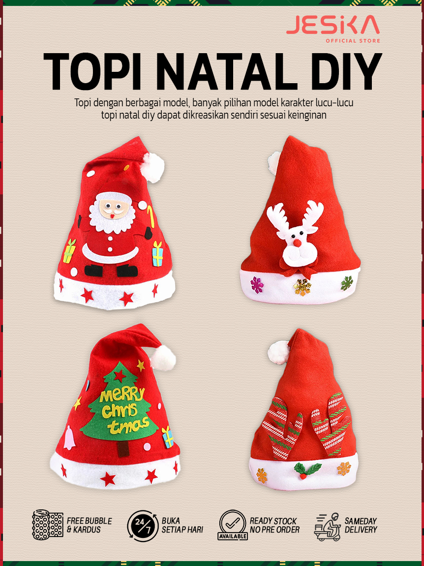 Jual Topi natal Christmas diy santa clause elf rusa tanduk rusa lucu ...