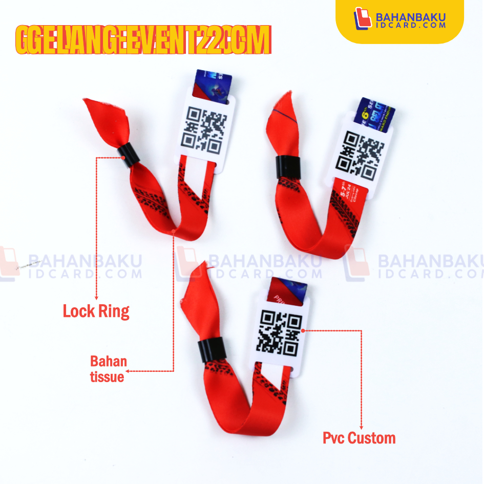 Jual Gelang Lanyard Event Custom 2cm | Wristband Lanyard Lock | Tiket ...